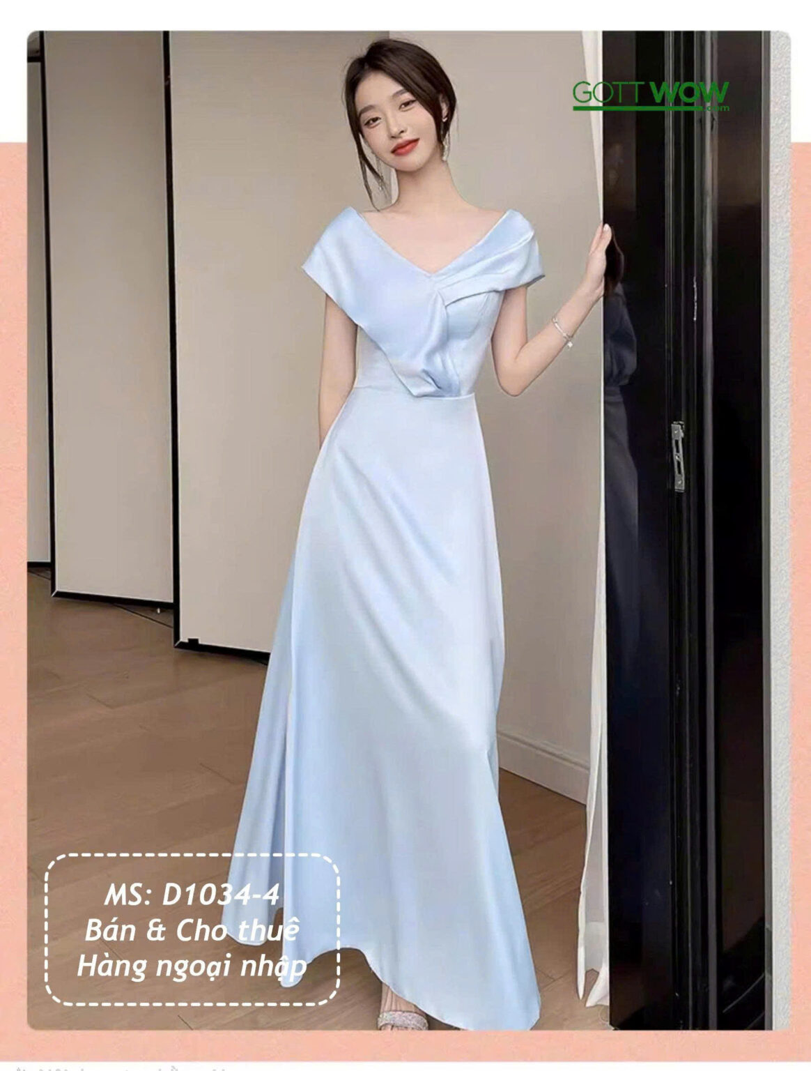Đầm dự tiệc lụa đơn giản sang trọng (eo 65-84cm) - MS: D1034-1 - Xanh ...