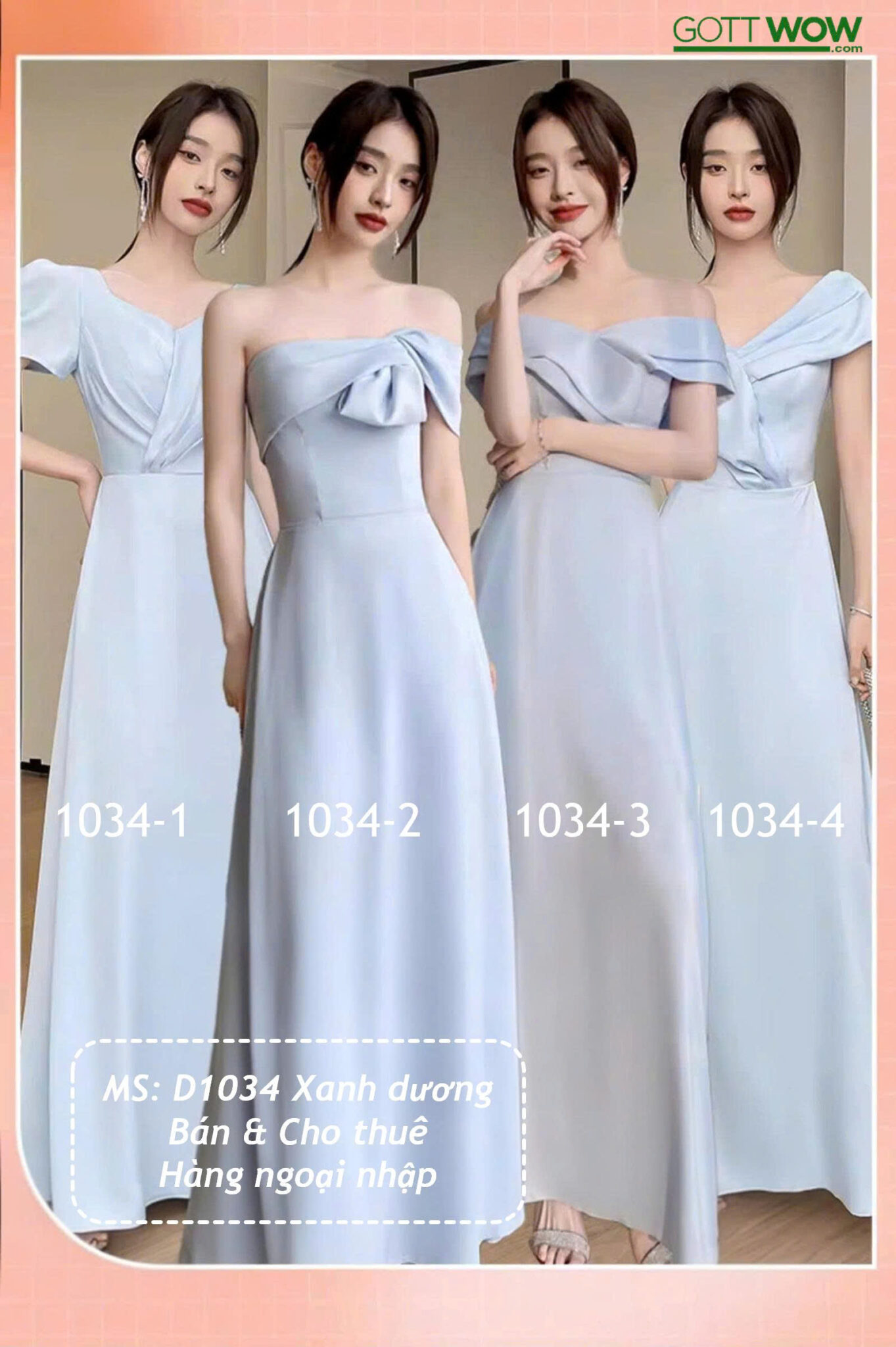 Đầm dự tiệc lụa đơn giản sang trọng (eo 63-75cm) - MS: D1034-3 - Xanh ...
